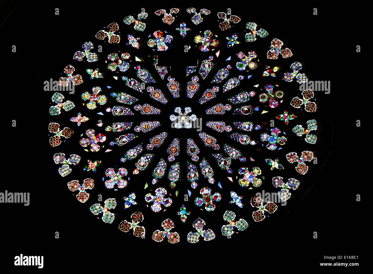 Santa Maria del Pi stained glass Stock Photo - Alamy