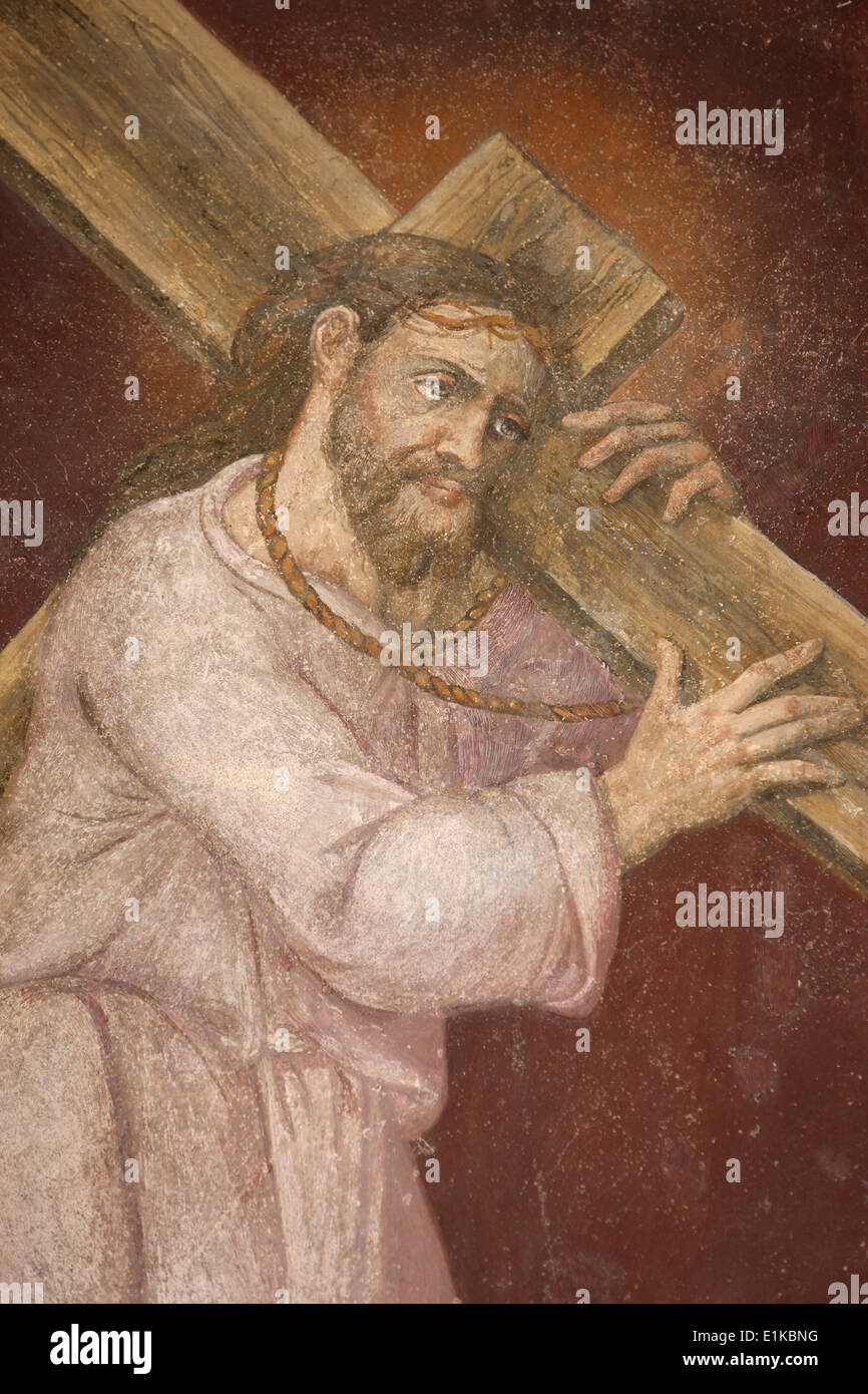 San Jeronimo's church. Jesus carrying his cross Stock Photo - Alamy