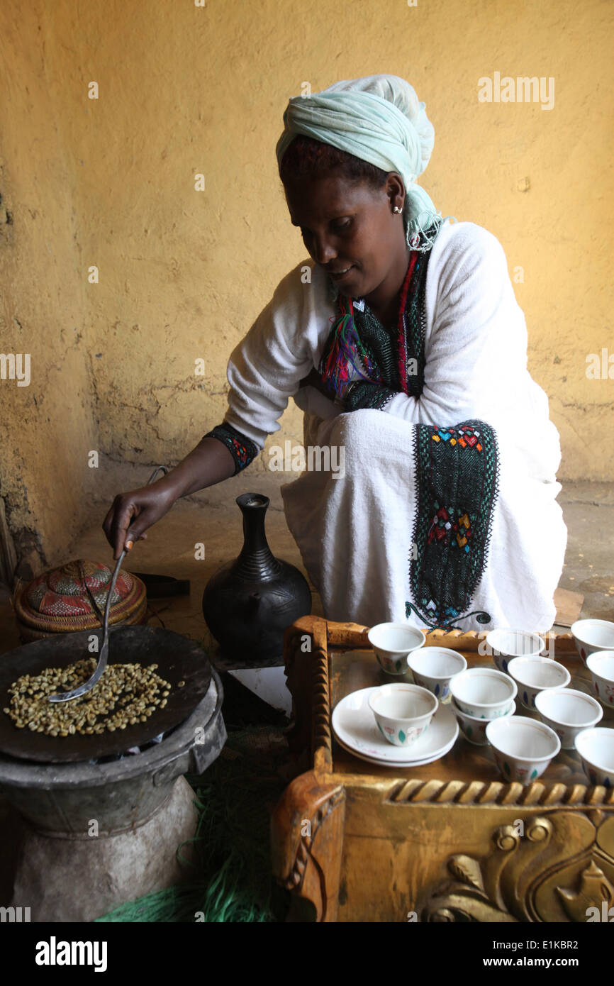 Ethiopian coffee ceremony Stock Photo - Alamy