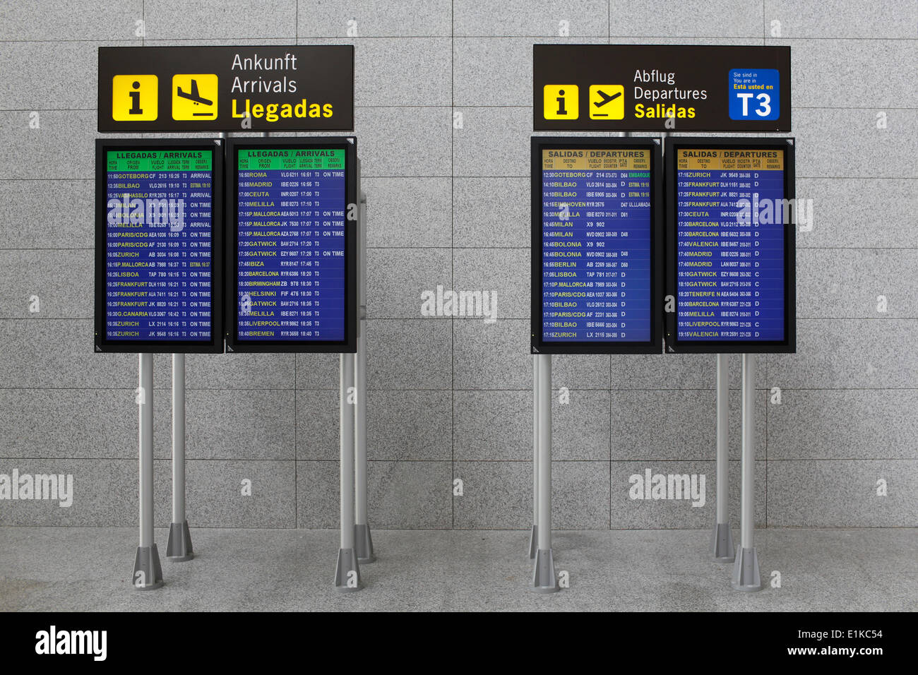Timetable with flight information hi-res stock photography and images ...