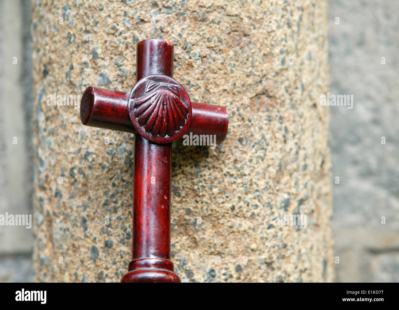 Pilgrim's walking stick Stock Photo - Alamy
