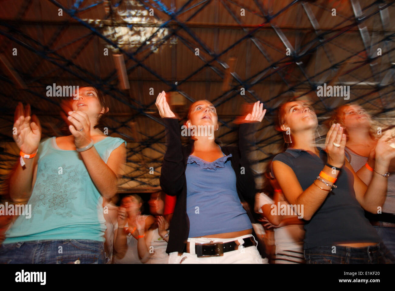 Worship at a protestant gathering Stock Photo - Alamy