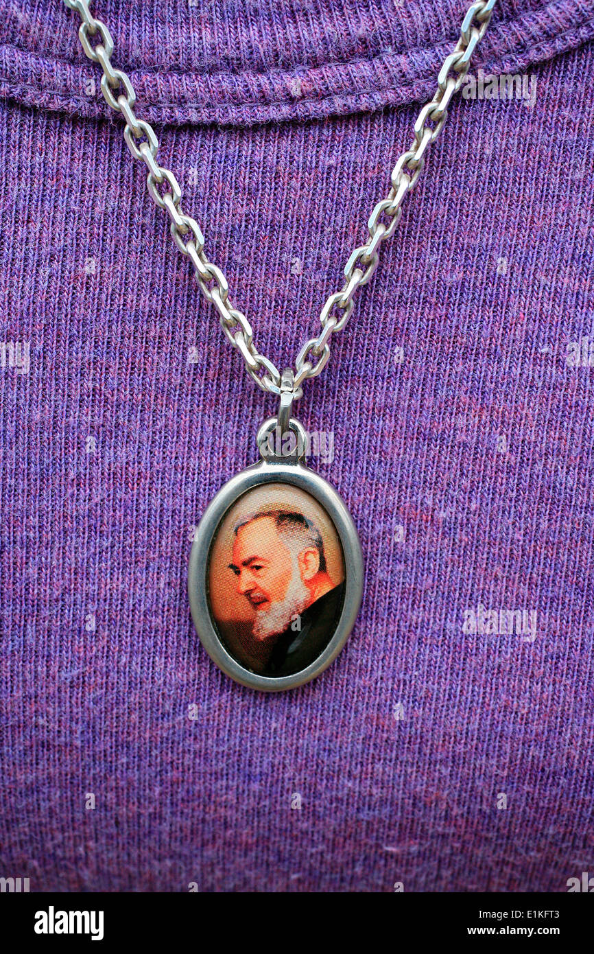 Padre Pio medal Stock Photo - Alamy
