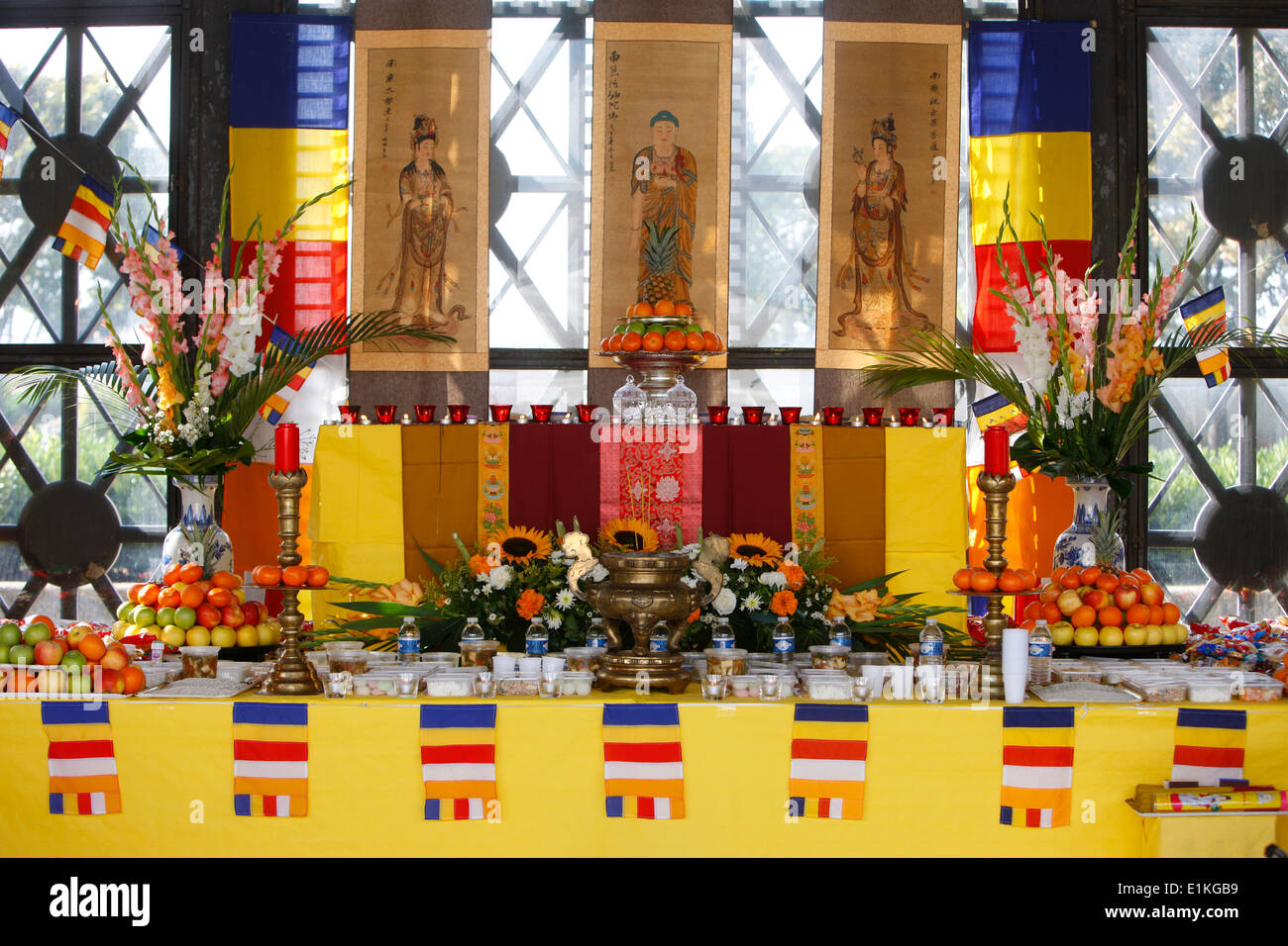 Buddhist altar for Ullambana wandering soul ceremony Stock Photo - Alamy
