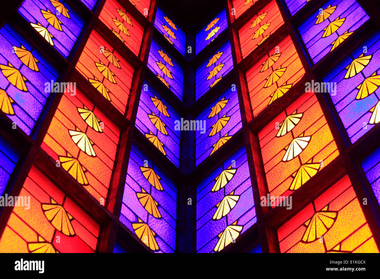 Stained glass window depicting shells Stock Photo - Alamy