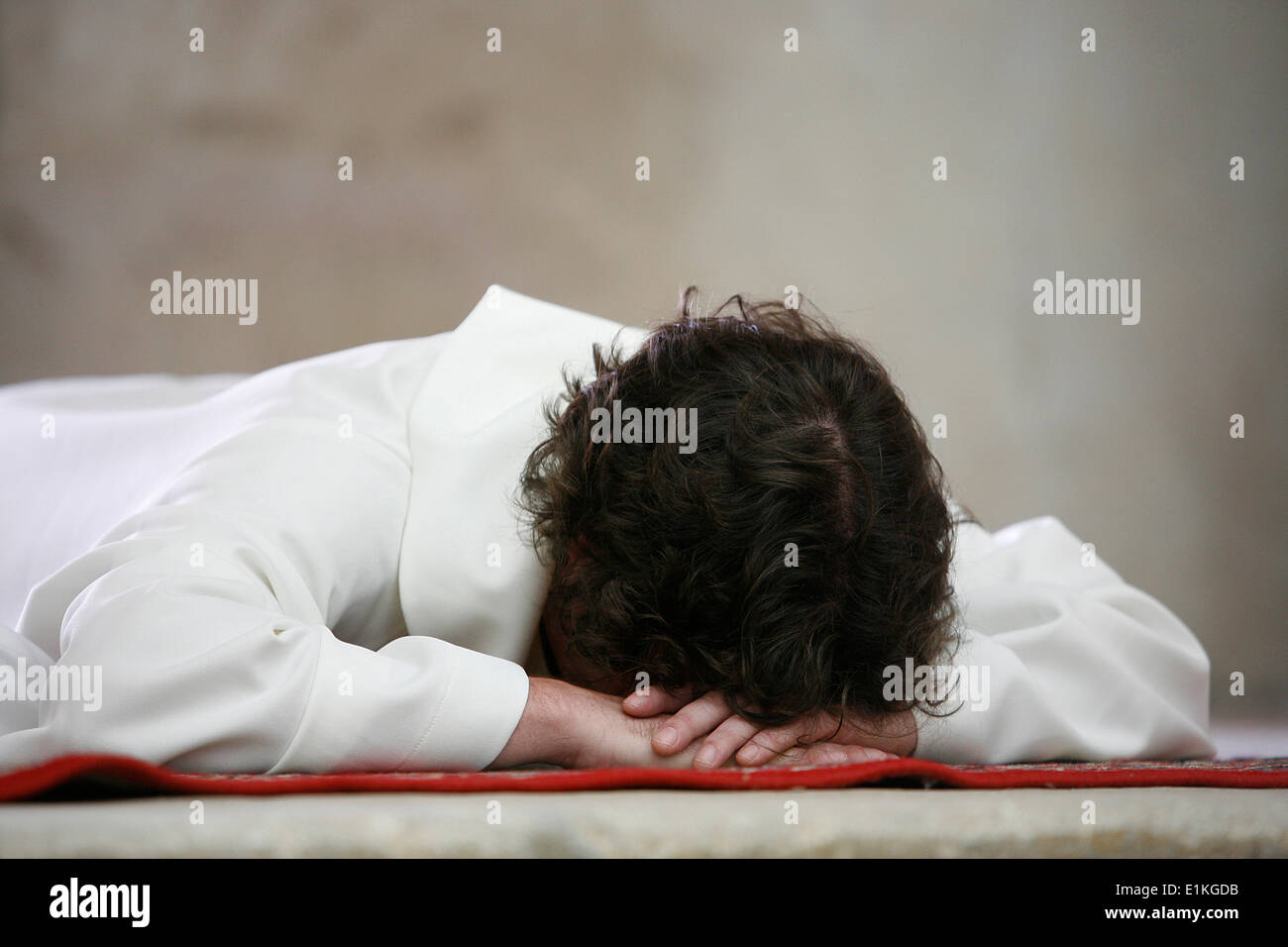Deacon ordination in Pontigny abbey church Stock Photo - Alamy