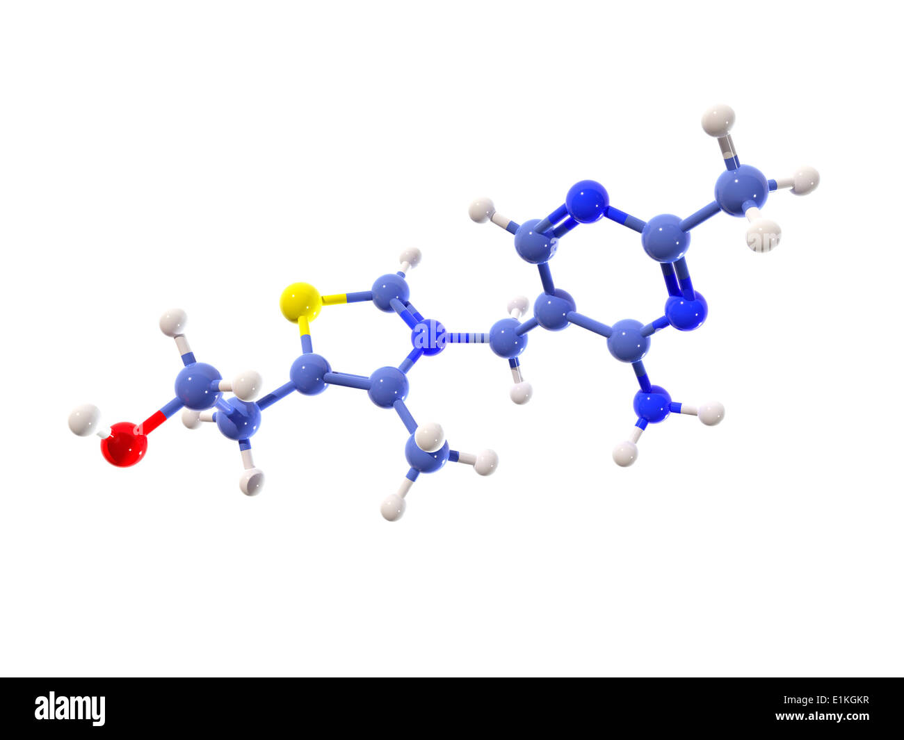 Vitamin B1 molecule Computer model showing the structure of a molecule ...