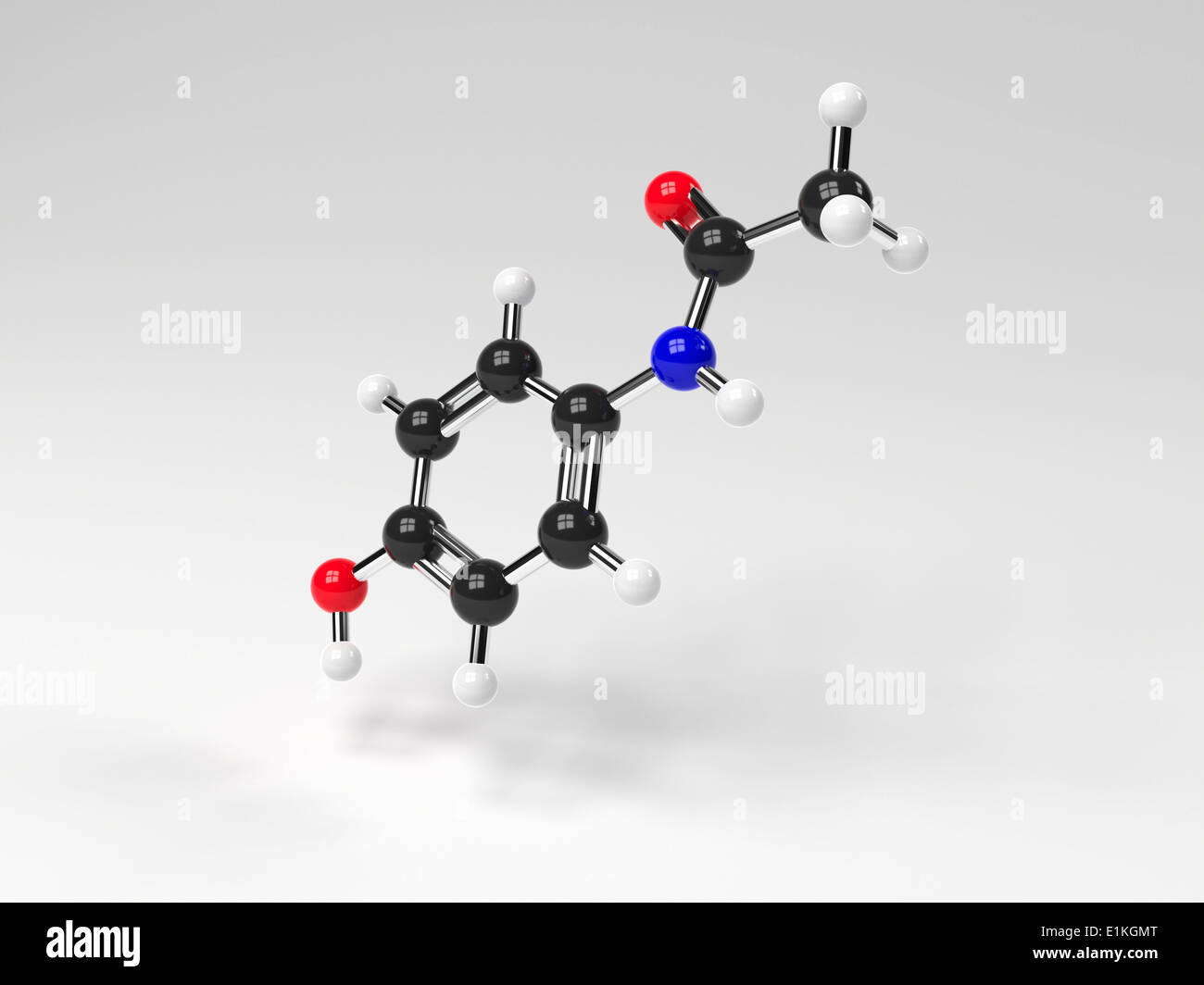 Paracetamol molecule Computer artwork showing the structure of a ...
