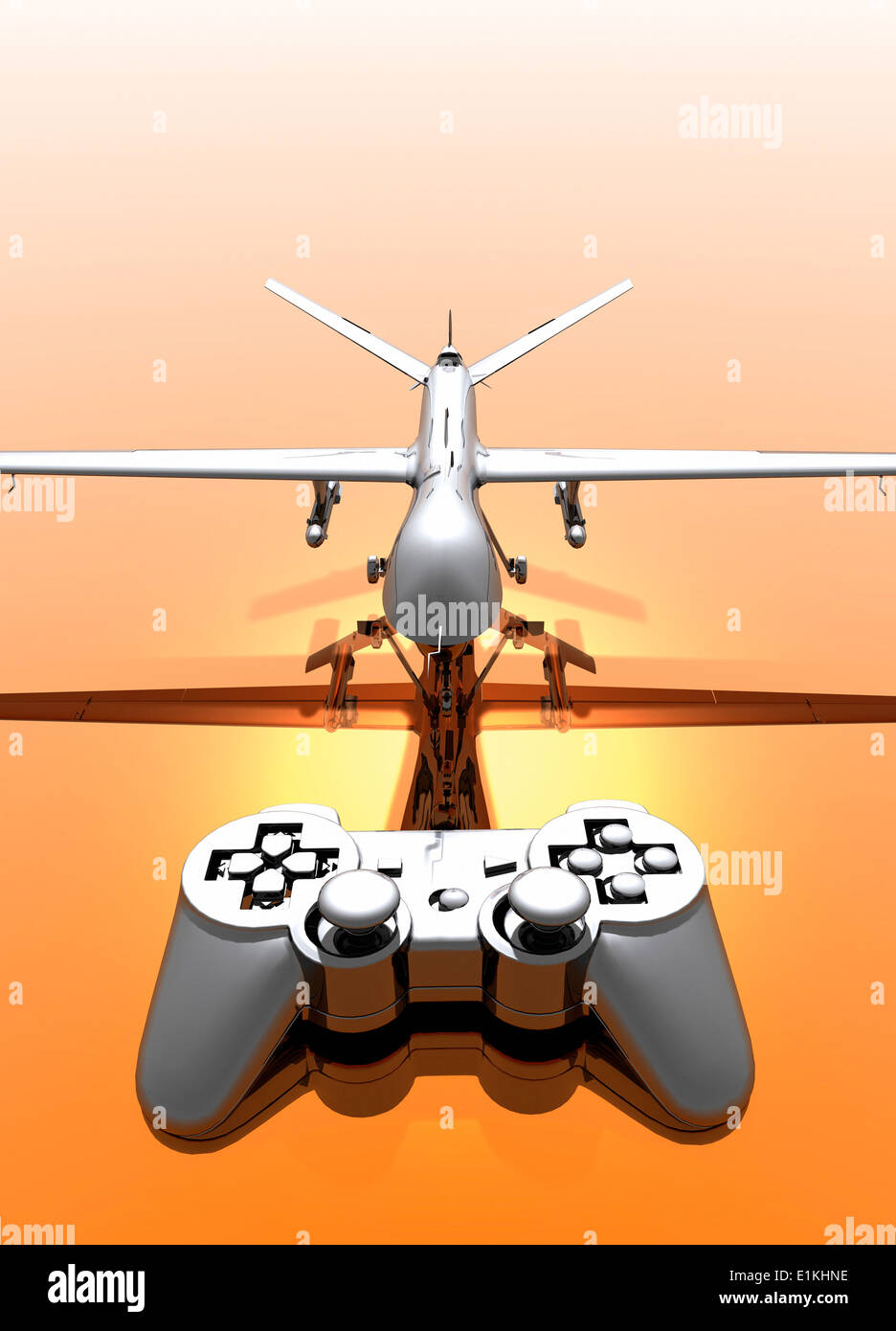 Artwork of a drone aircraft being controlled by a handheld device Stock ...
