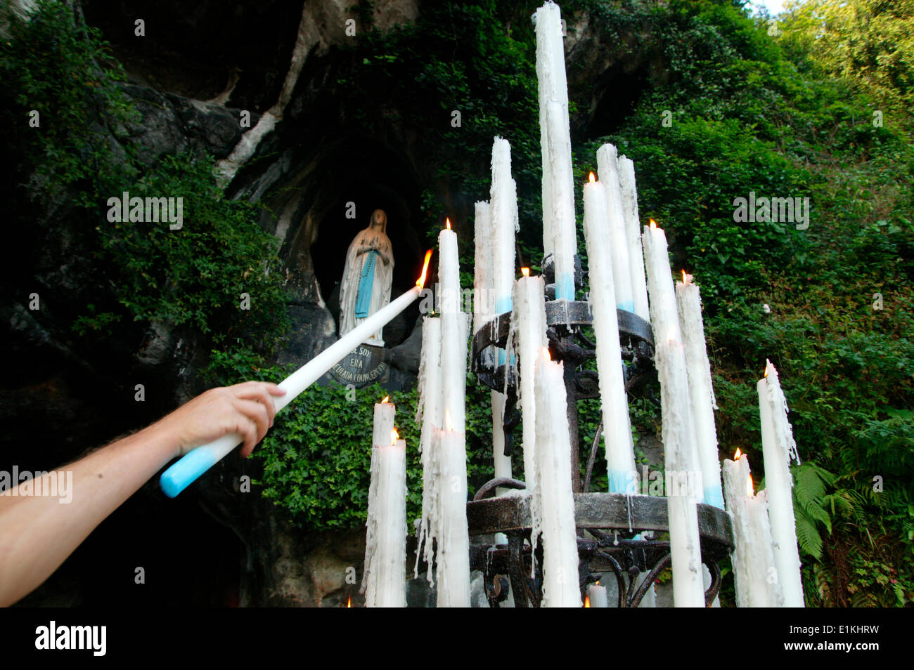 Massabielle grotto candles Stock Photo - Alamy