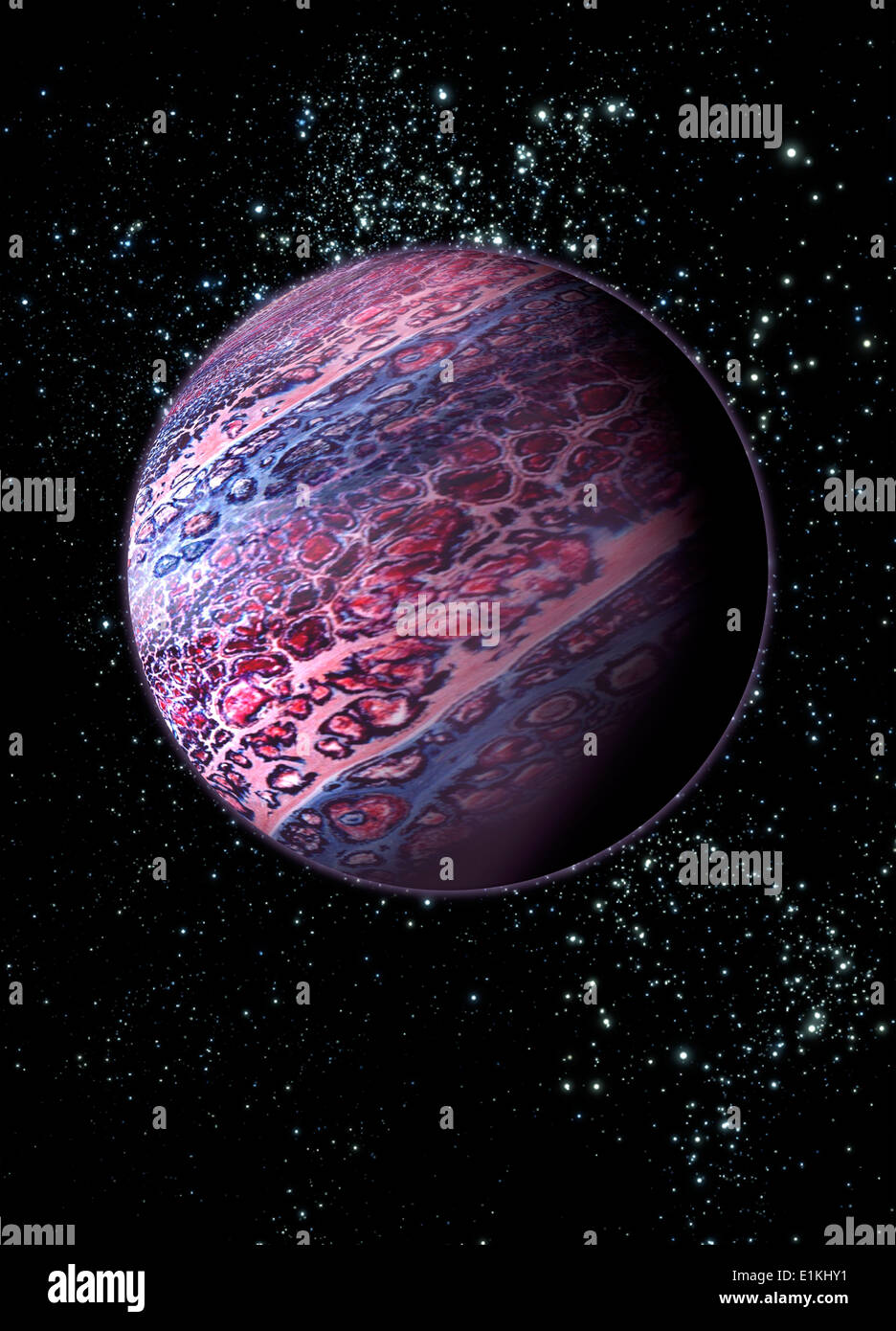 Artwork of a floating planet Stock Photo - Alamy