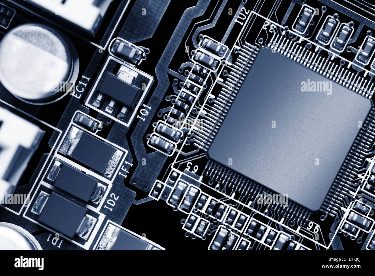 Electronic circuit chip on a power circuit board Stock Photo - Alamy