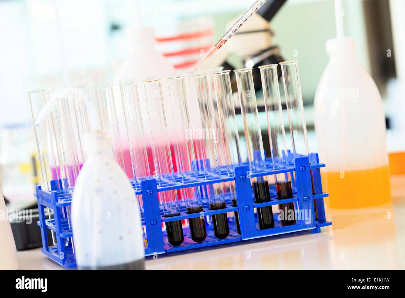 Testing chemicals in a laboratory Stock Photo - Alamy