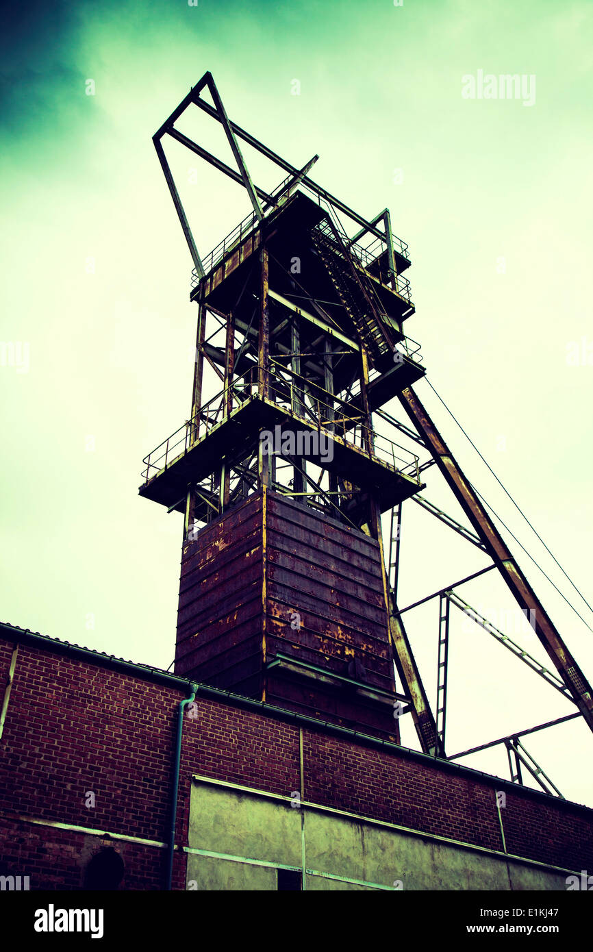 Mining building tower Stock Photo - Alamy