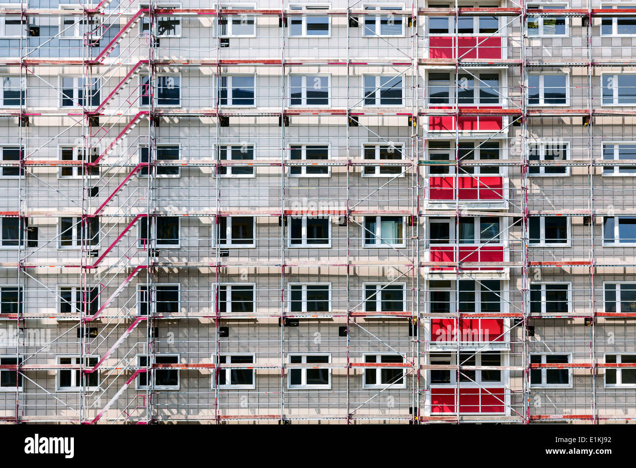 Building exterior with scaffolding Stock Photo - Alamy