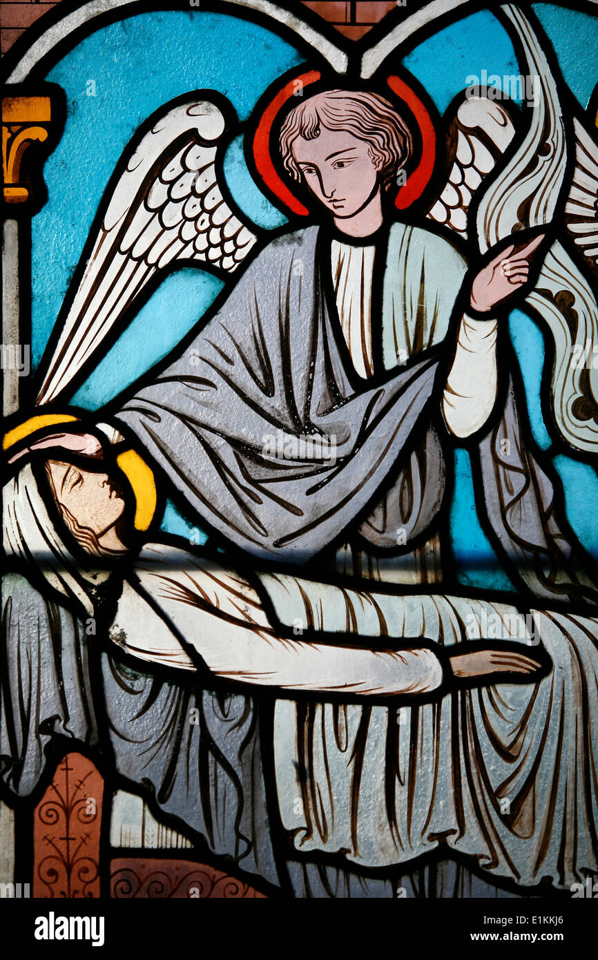 Notre Dame de Paris cathedral stained glass window : life of Sainte ...
