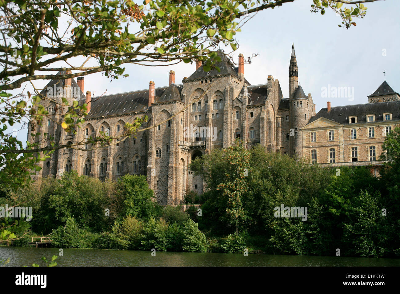 Solesmes benedictine abbey overlooking the Sarthe river Stock Photo - Alamy