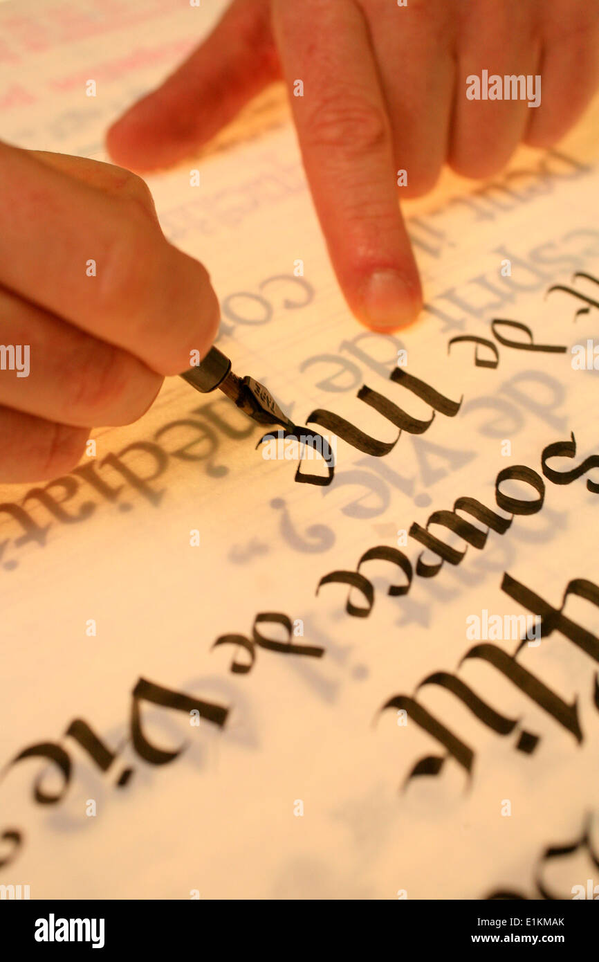 Calligraphy at Belloc abbey Stock Photo - Alamy
