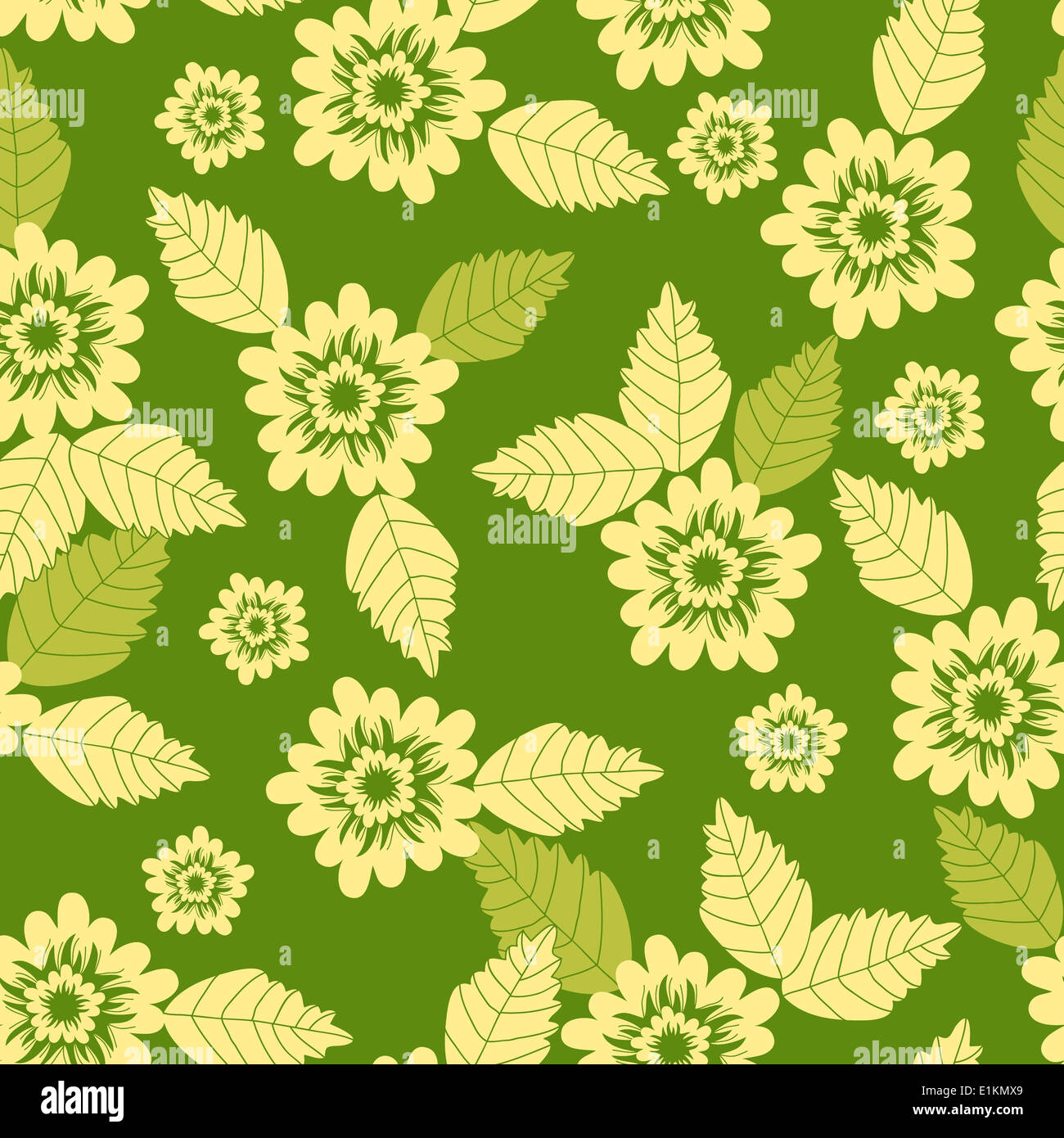 green floral wallpaper Stock Photo - Alamy