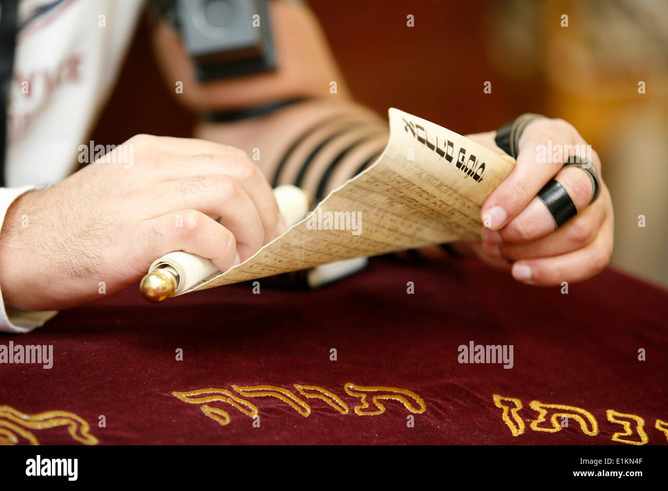Jewish prayer scroll Stock Photo - Alamy