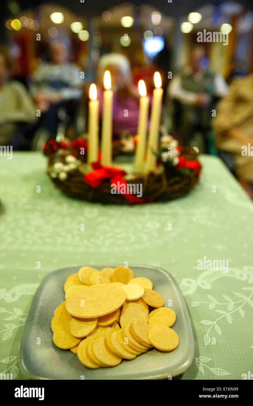 Catholic mass in an elderly persons' home Stock Photo - Alamy