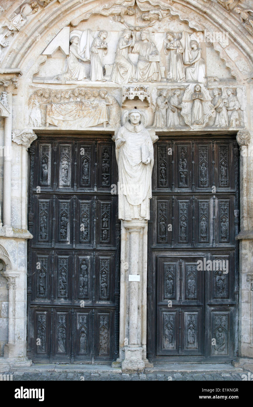 12th century gate of Saint Thibault church Stock Photo - Alamy