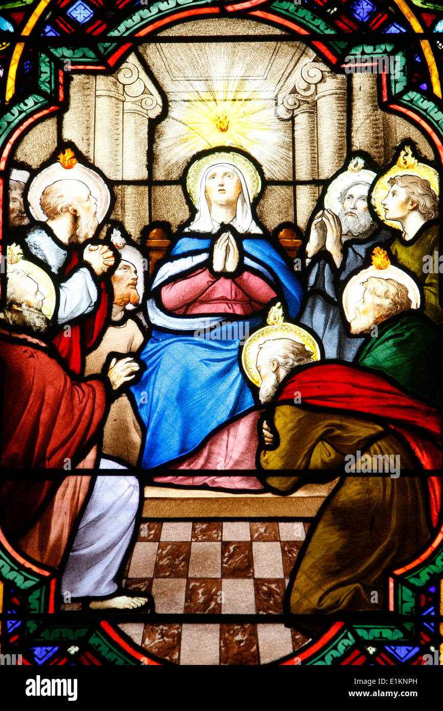 Stained glass : Mary's Assumption Stock Photo - Alamy