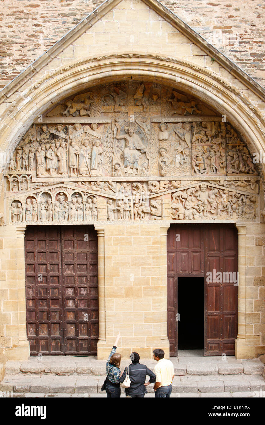 Sainte Foy abbey church doors and tympanum Stock Photo - Alamy