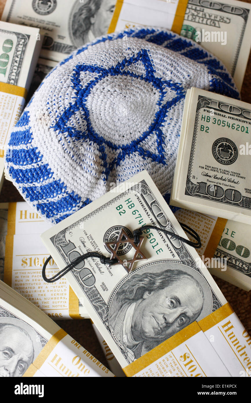 Star of David and bank notes Stock Photo - Alamy