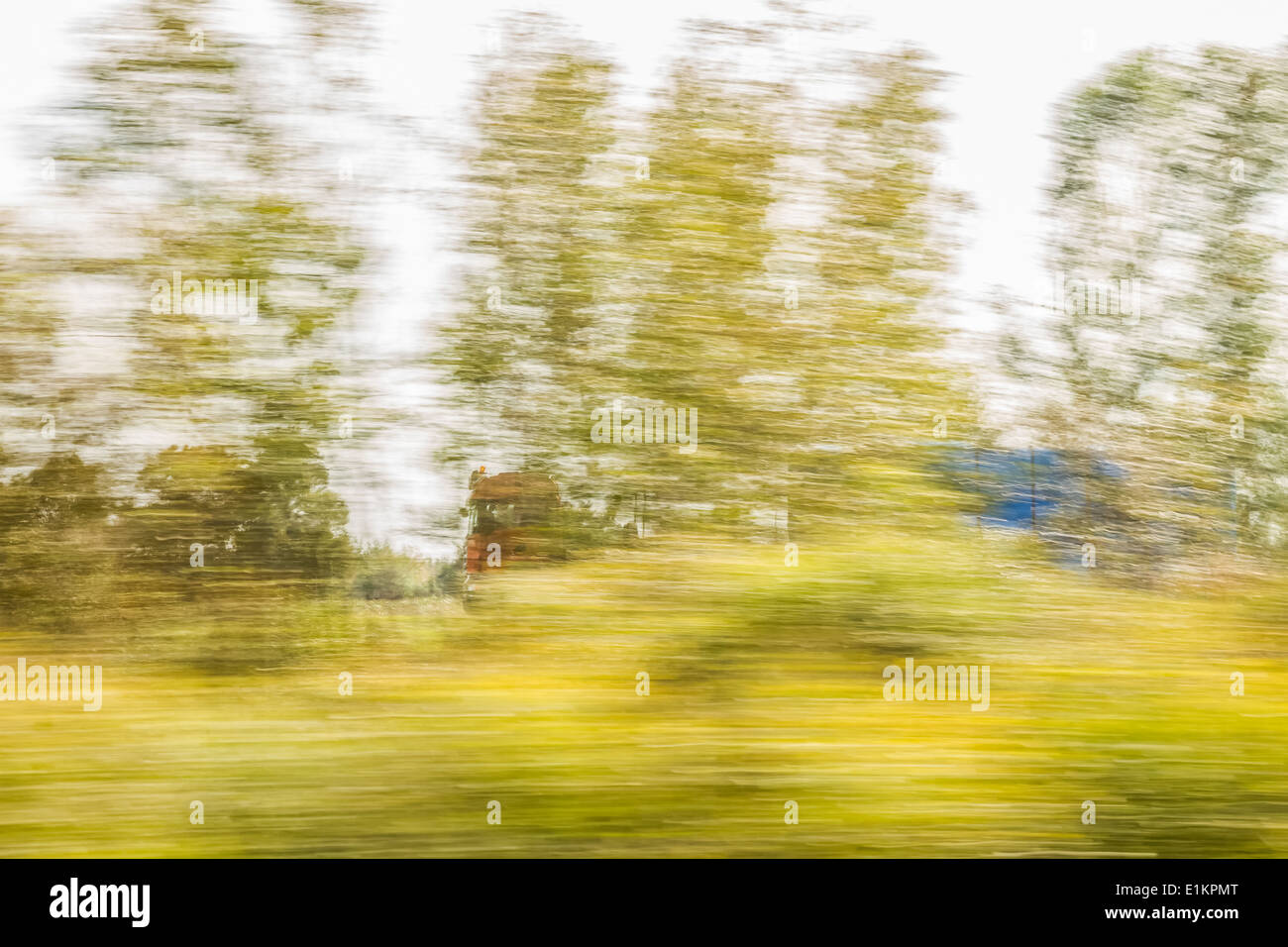 Truck delivery oversized cargo behind the trees Stock Photo - Alamy