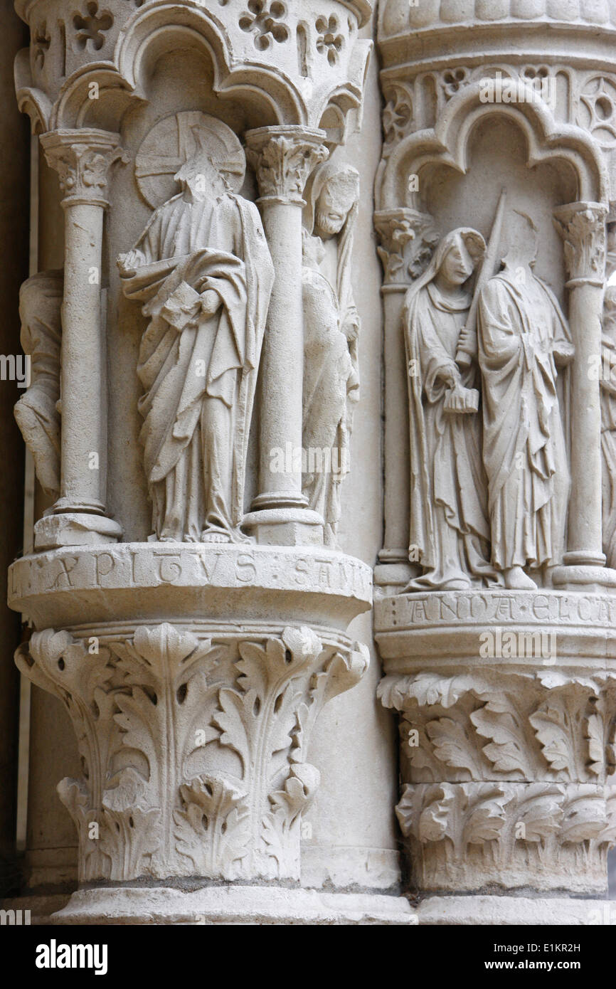 Chartres cathedral : Northern Gate sculptures Isaiah, Jeremy, Simon ...