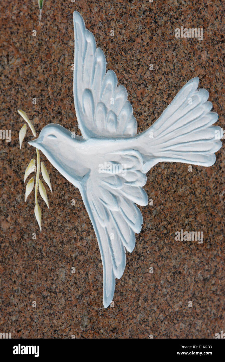 Dove on a tomb Stock Photo - Alamy
