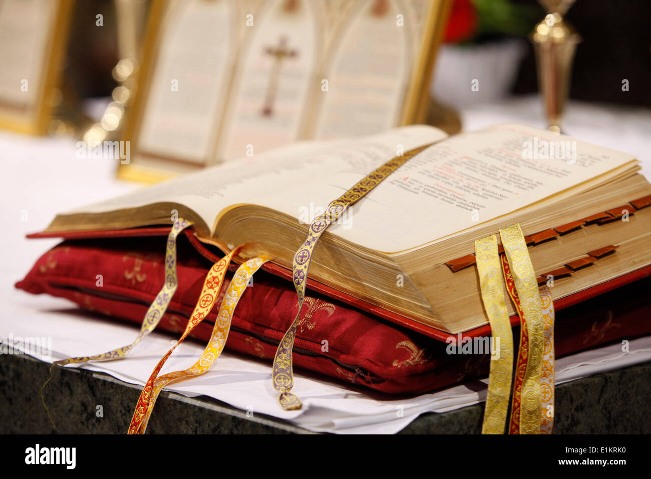 Traditionalist catholic pilgrimage Mass in Chartres cathedral Stock ...
