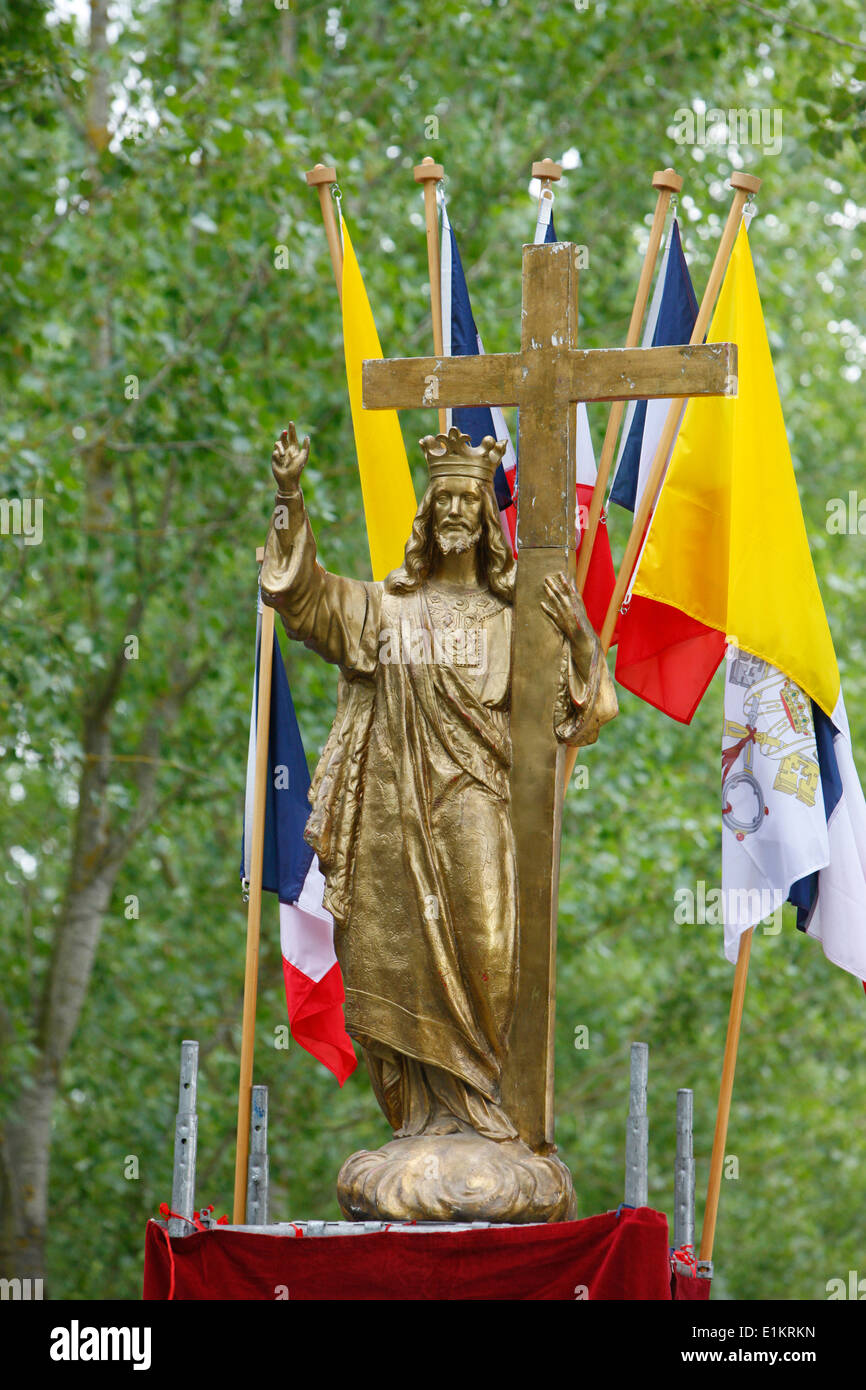 Statue of Christ at a traditionalist catholic pilgrimage Stock Photo ...