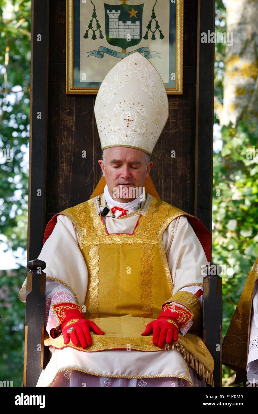 Mgr Bernard Fellay, head of Saint Pie X fraternity, celebrating mass ...