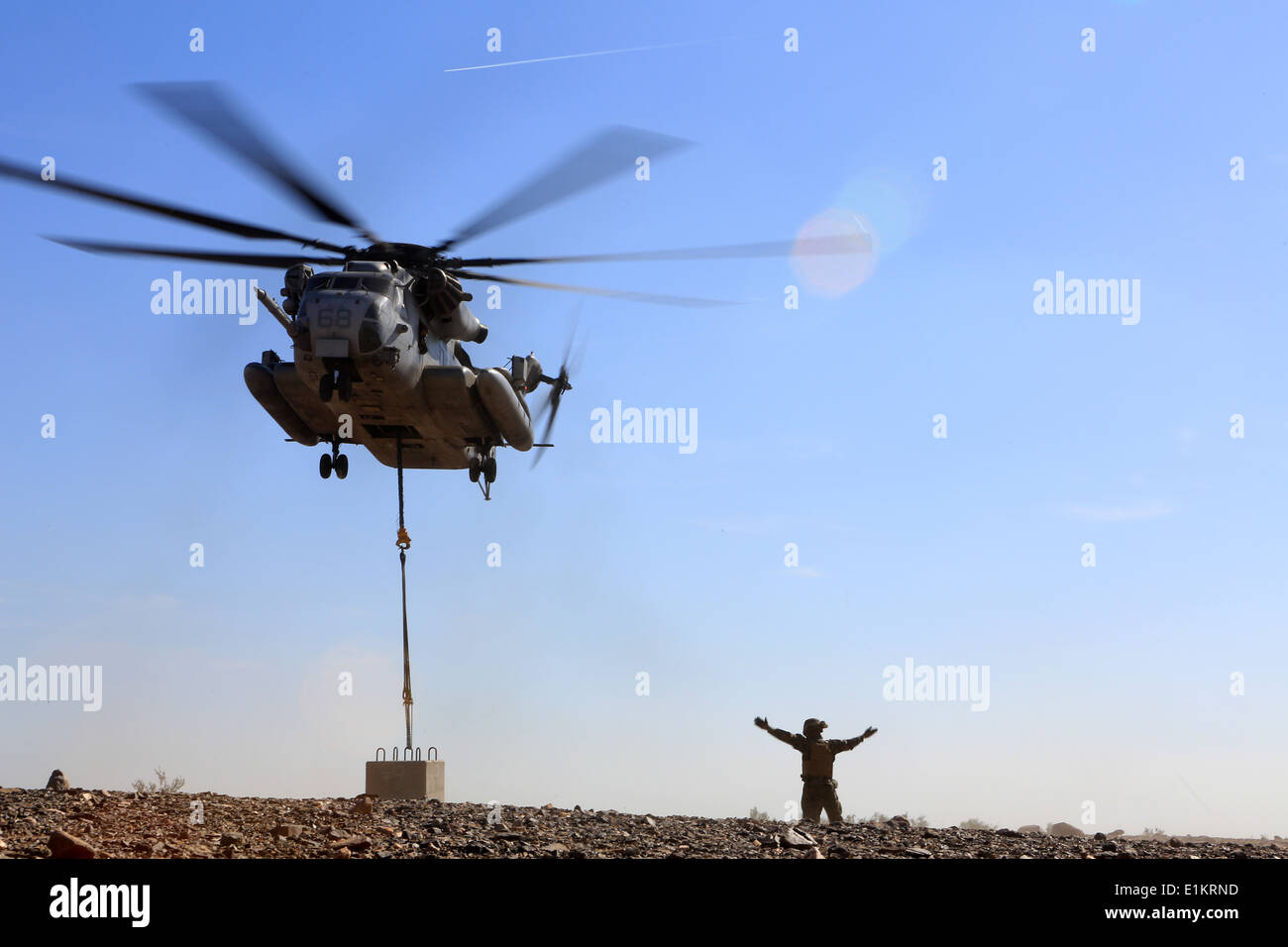 U.S. Marine Corps CH-53E Super Stallion helicopter with Marine Heavy ...