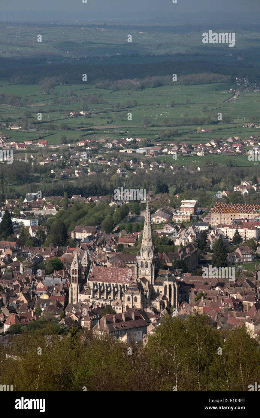 Town view of Autun with the cathedral Saint-Lazare Stock Photo - Alamy
