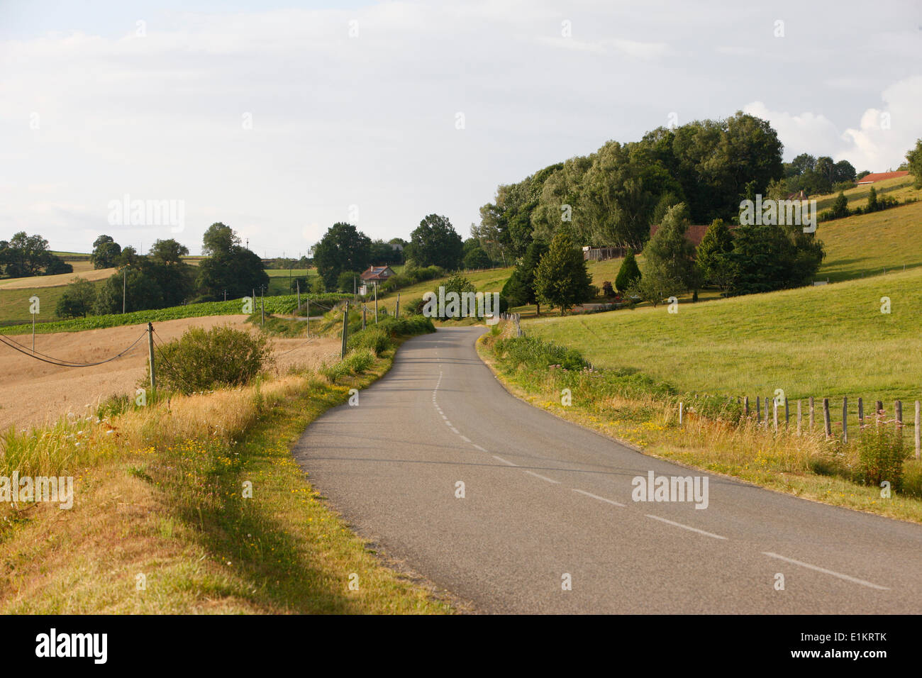 Country road in Cantal Stock Photo - Alamy