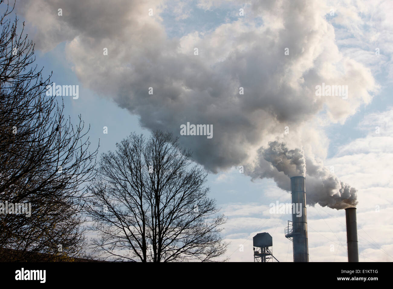 Factory chimney smoke Stock Photo - Alamy