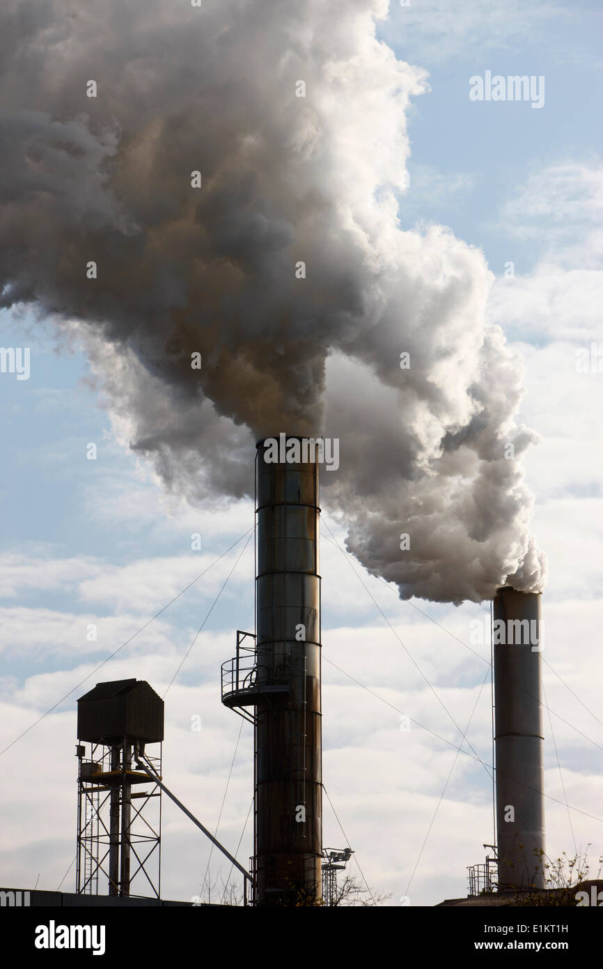 Factory chimney smoke Stock Photo - Alamy