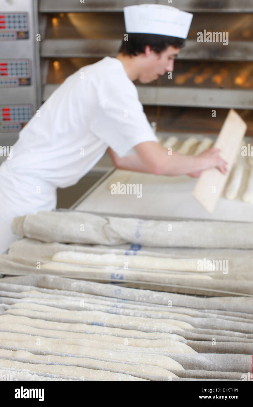 French baker making bread Stock Photo - Alamy