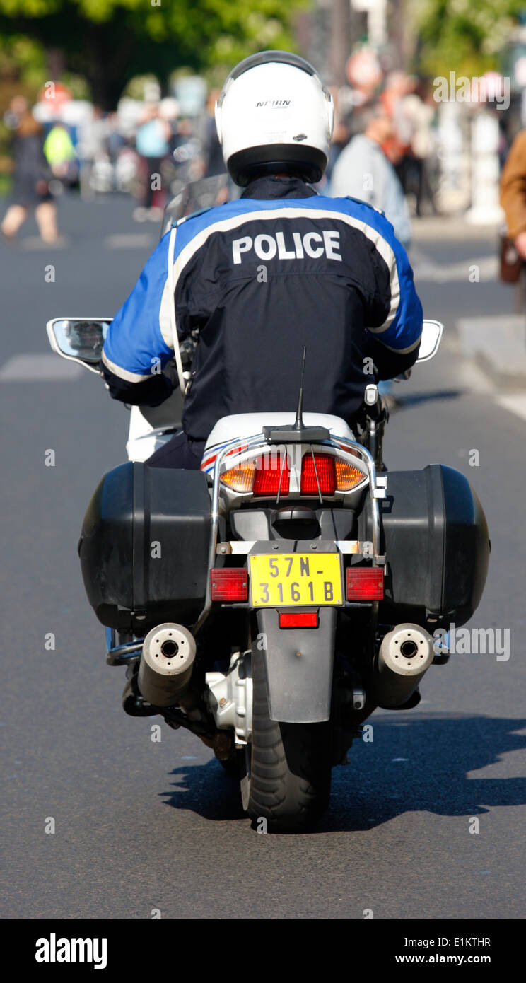 Policeman on a motorcycle Stock Photo - Alamy