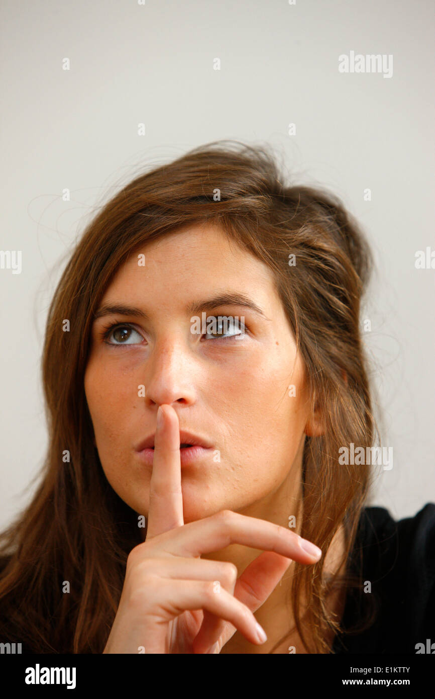 Young woman. Silence Stock Photo - Alamy