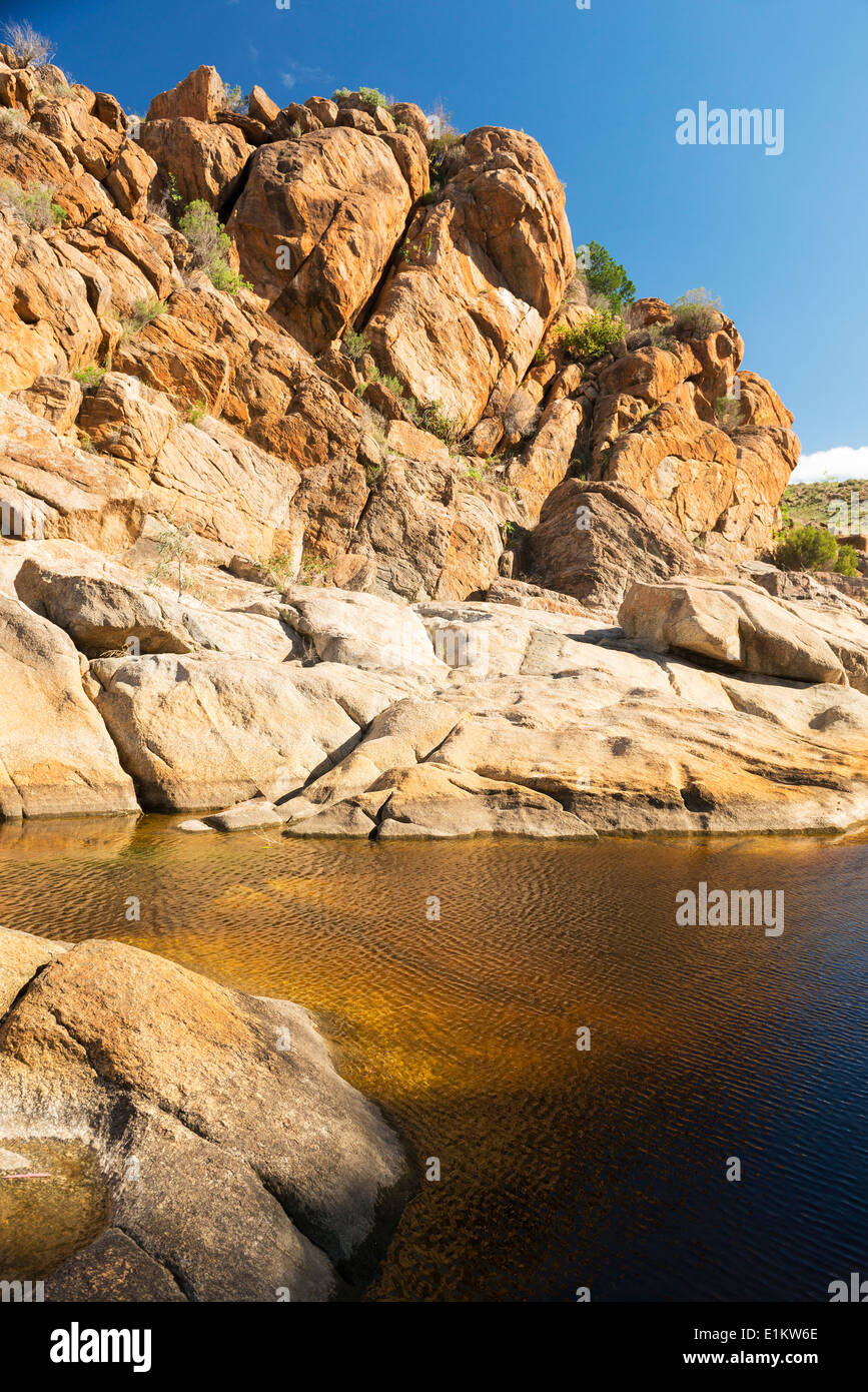 Water hole with tall cliffs in rural Australia's outback Stock Photo ...
