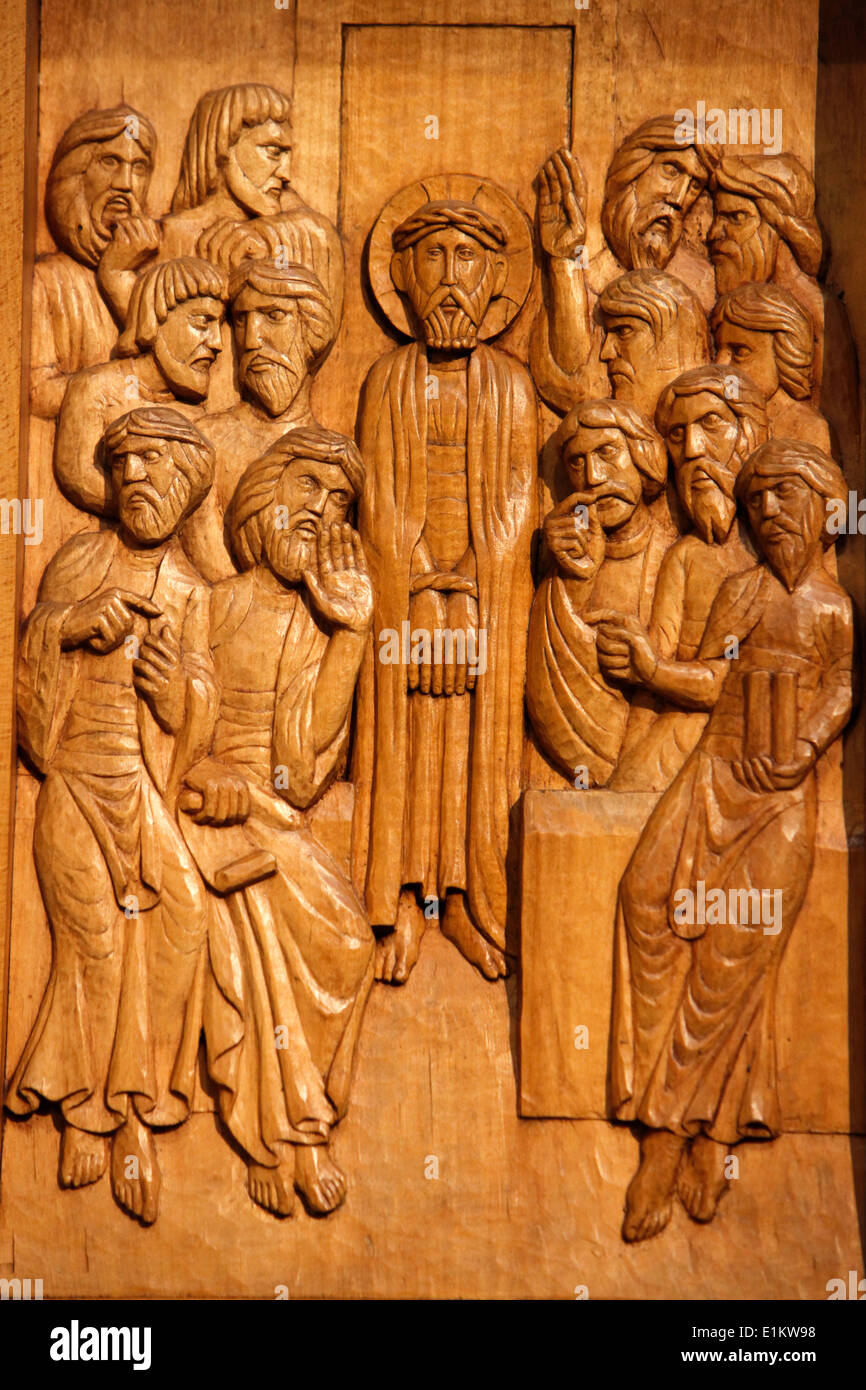 Wooden sculpture depicting Jesus Christ tied Stock Photo - Alamy