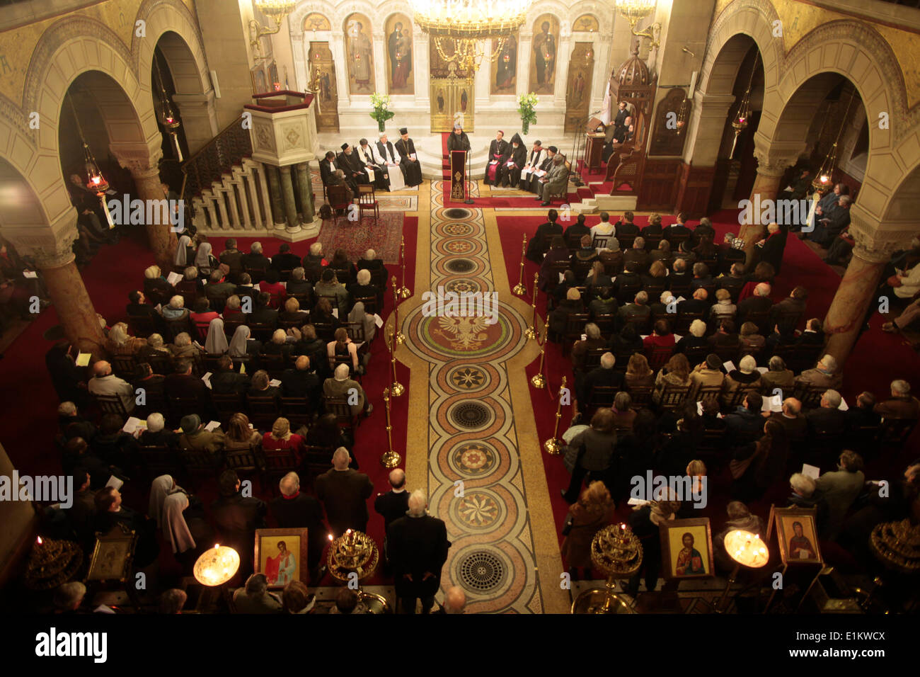 Saint Stephen's orthodox cathedral. Ecumenical celebration within the ...