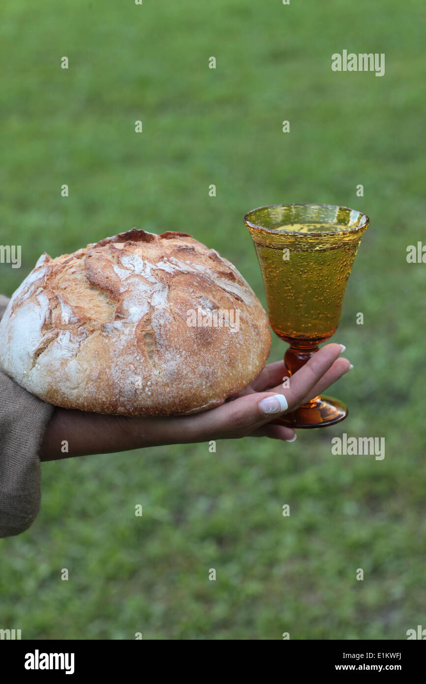 Bread and water during lent Stock Photo - Alamy