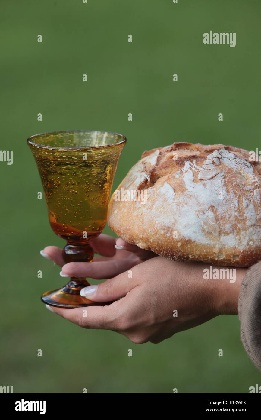 Bread and water during lent Stock Photo - Alamy