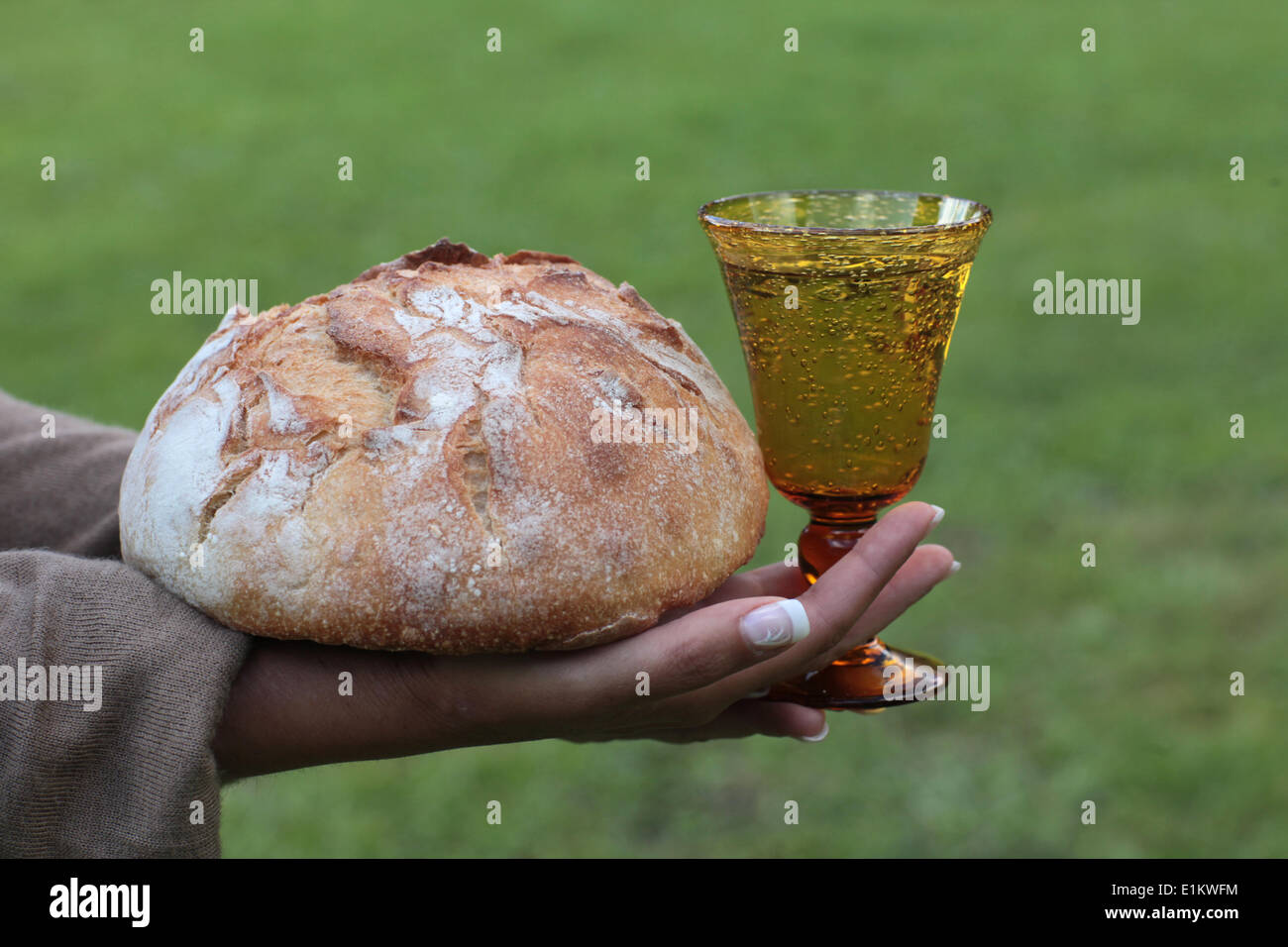 Bread and water during lent Stock Photo - Alamy