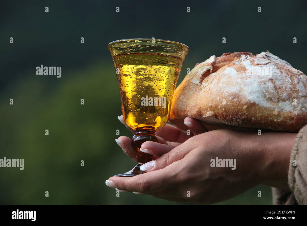 Bread and water during lent Stock Photo - Alamy